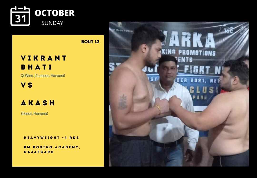 1st KO Fight - Dwarka Boxing Promotions, 31 Oct 2021 New Delhi